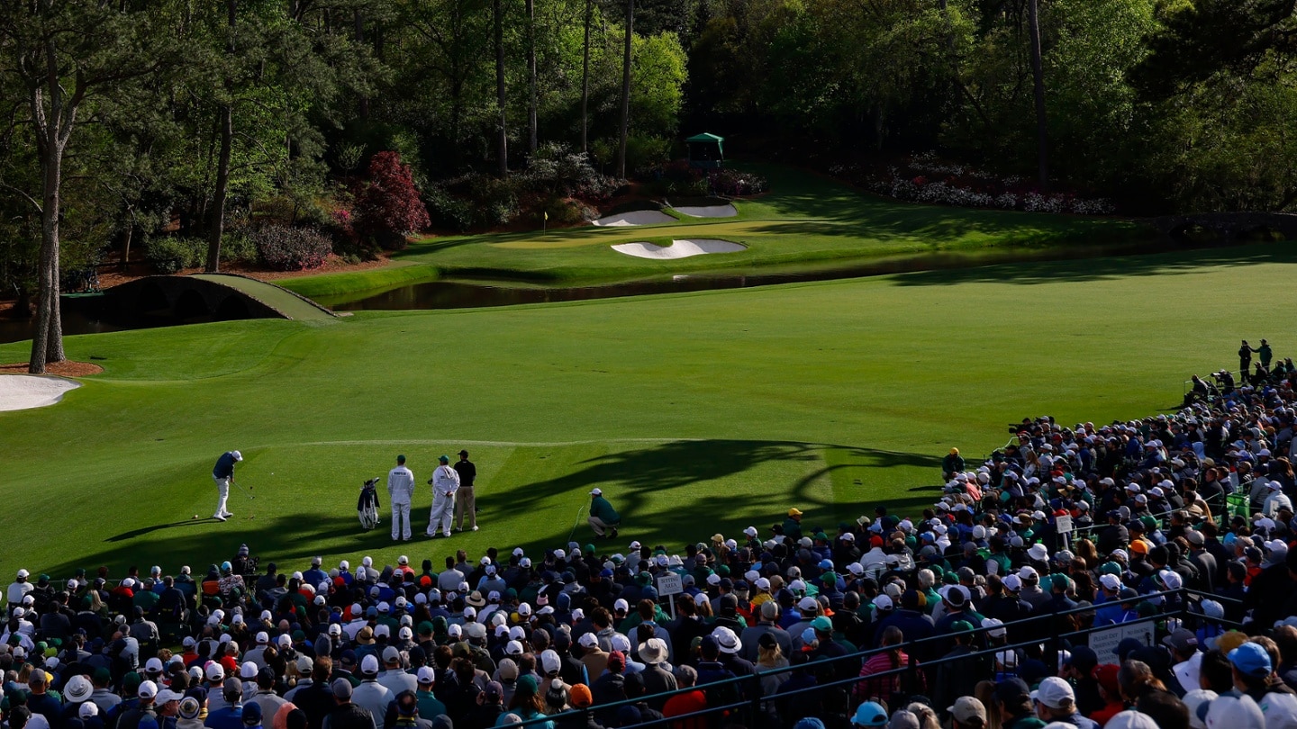 Scottie Scheffler plays a stroke from the No. 12 tee during the third ...