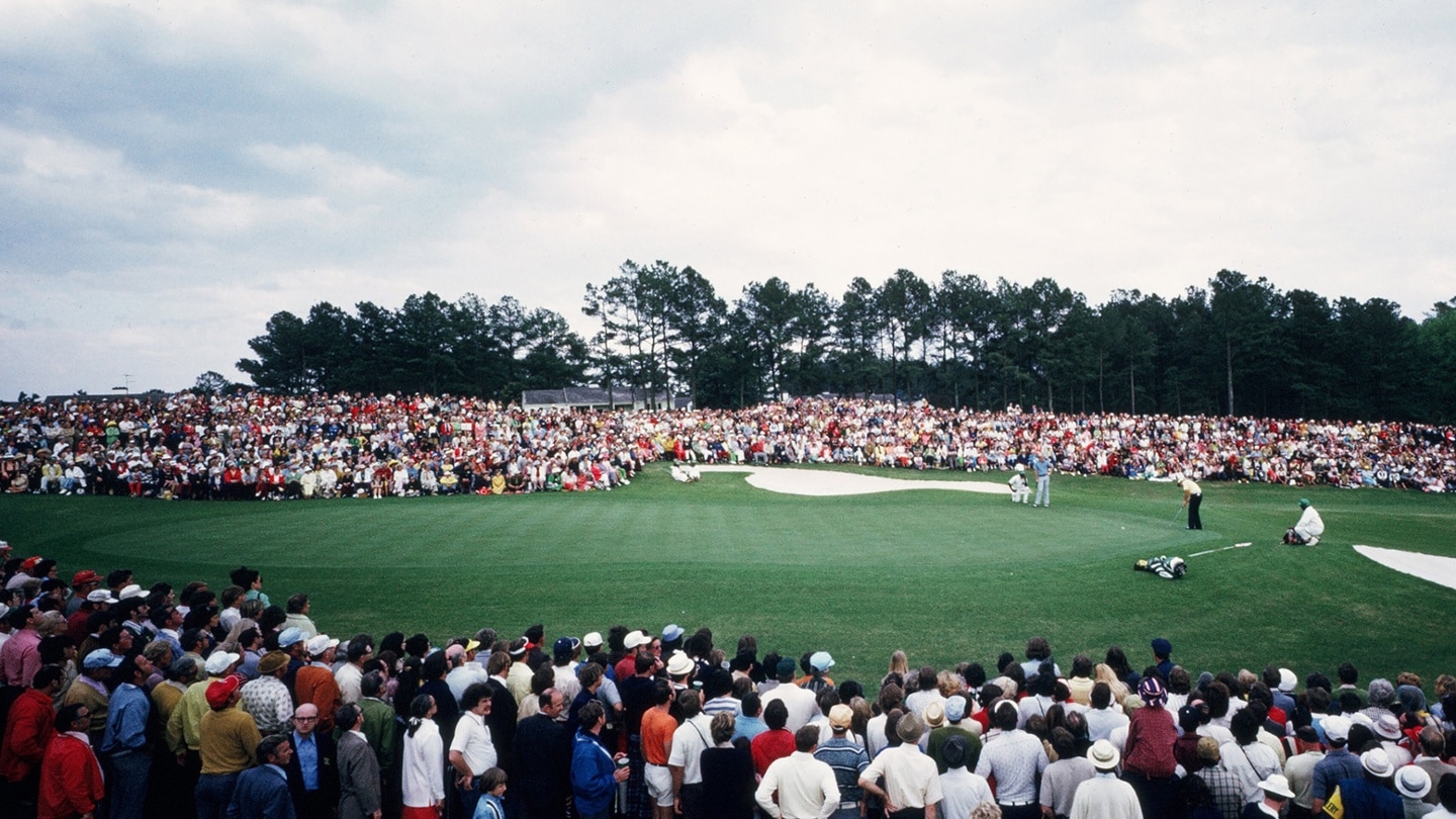 Masters Champion Tommy Aaron putts on the 18th green during the 1973 ...