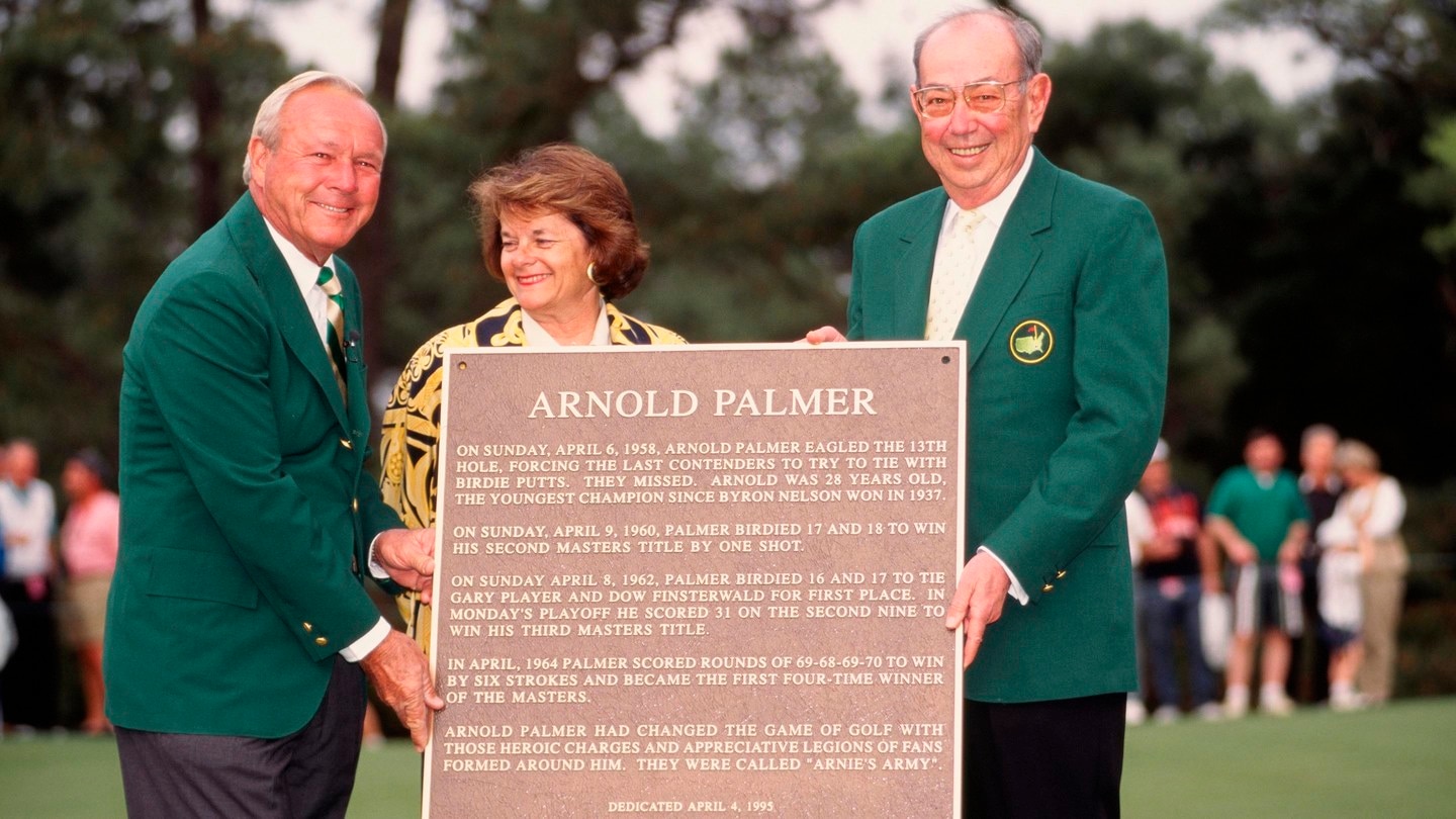 Arnold Palmer and his wife, Winnie, accept the Arnold Palmer Plaque ...