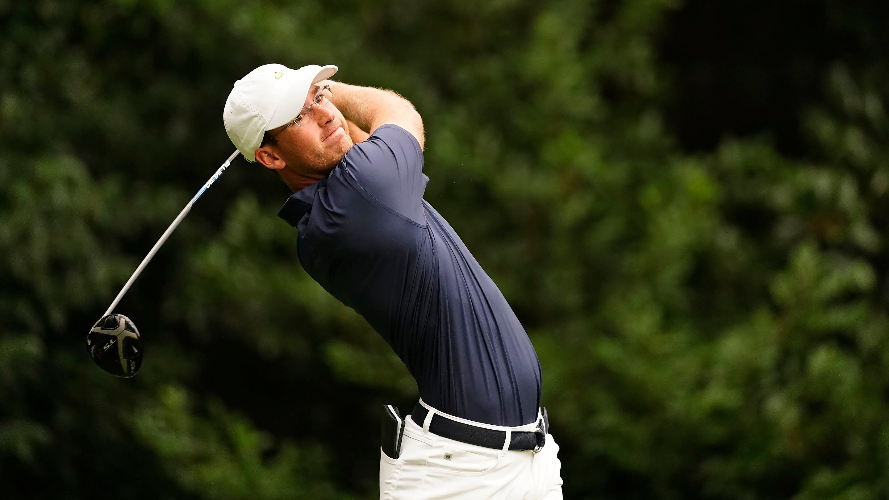 Andy Ogletree drives No. 11 during Round 4 of the Masters at Augusta ...