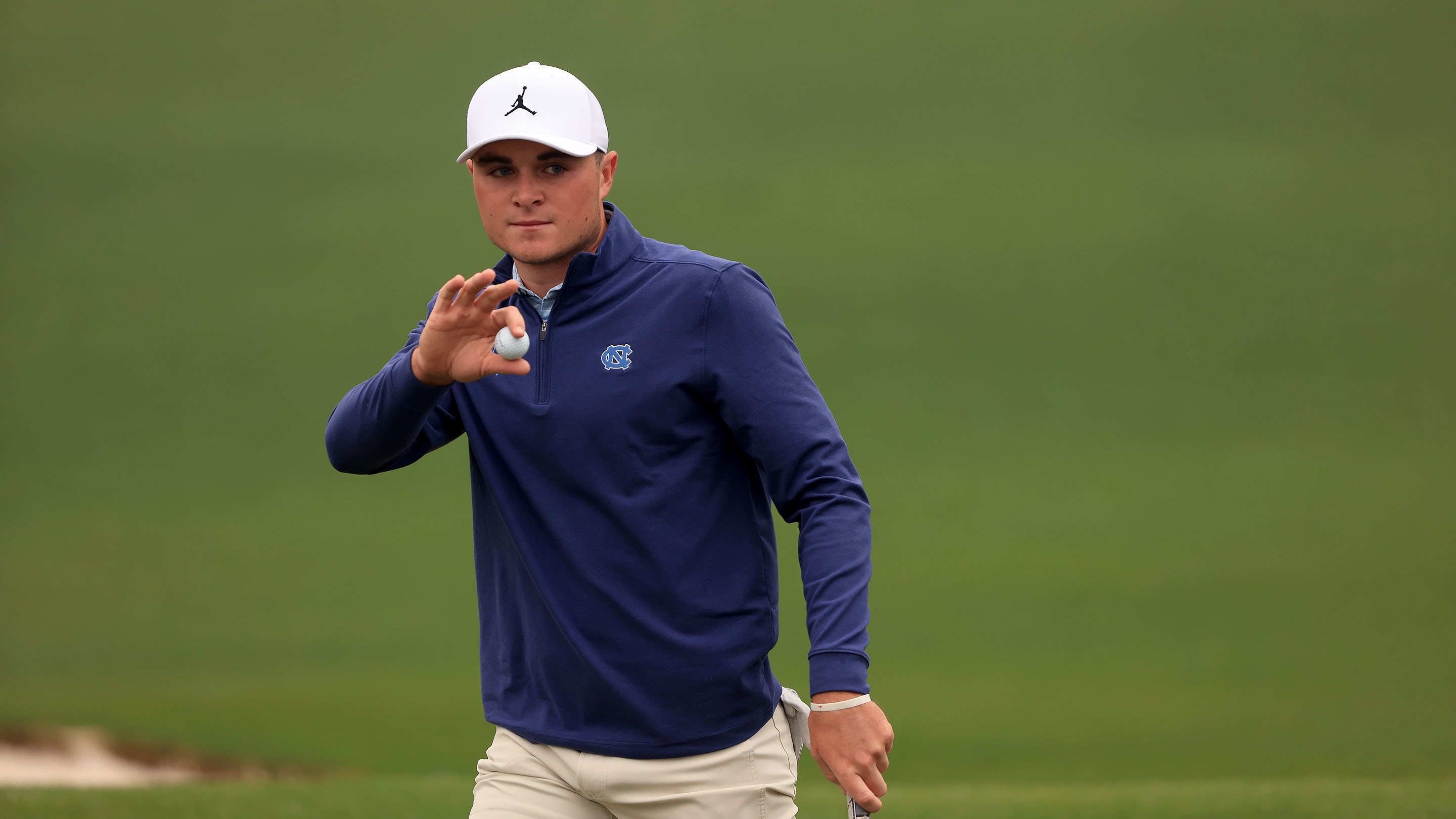 Austin Greaser reacts to a putt on No. 2 during the first round of the ...
