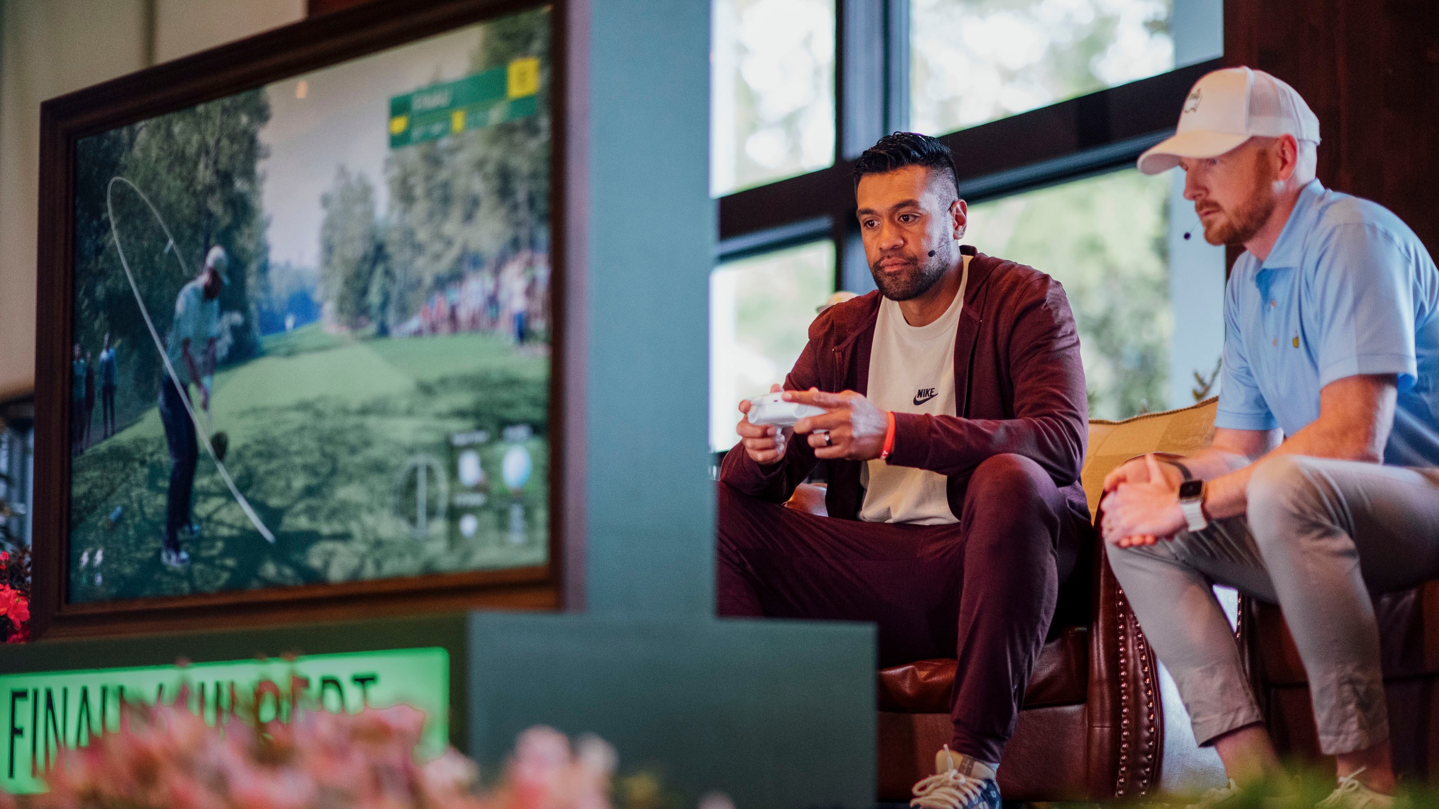 Tony Finau of the United States plays video games with content creator ...