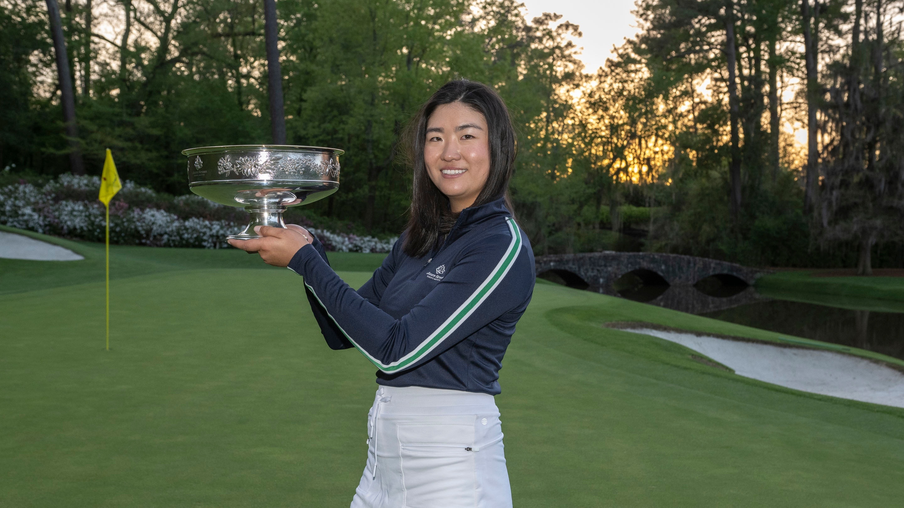 Rose Zhang of the United States lifts the Augusta National Women's ...