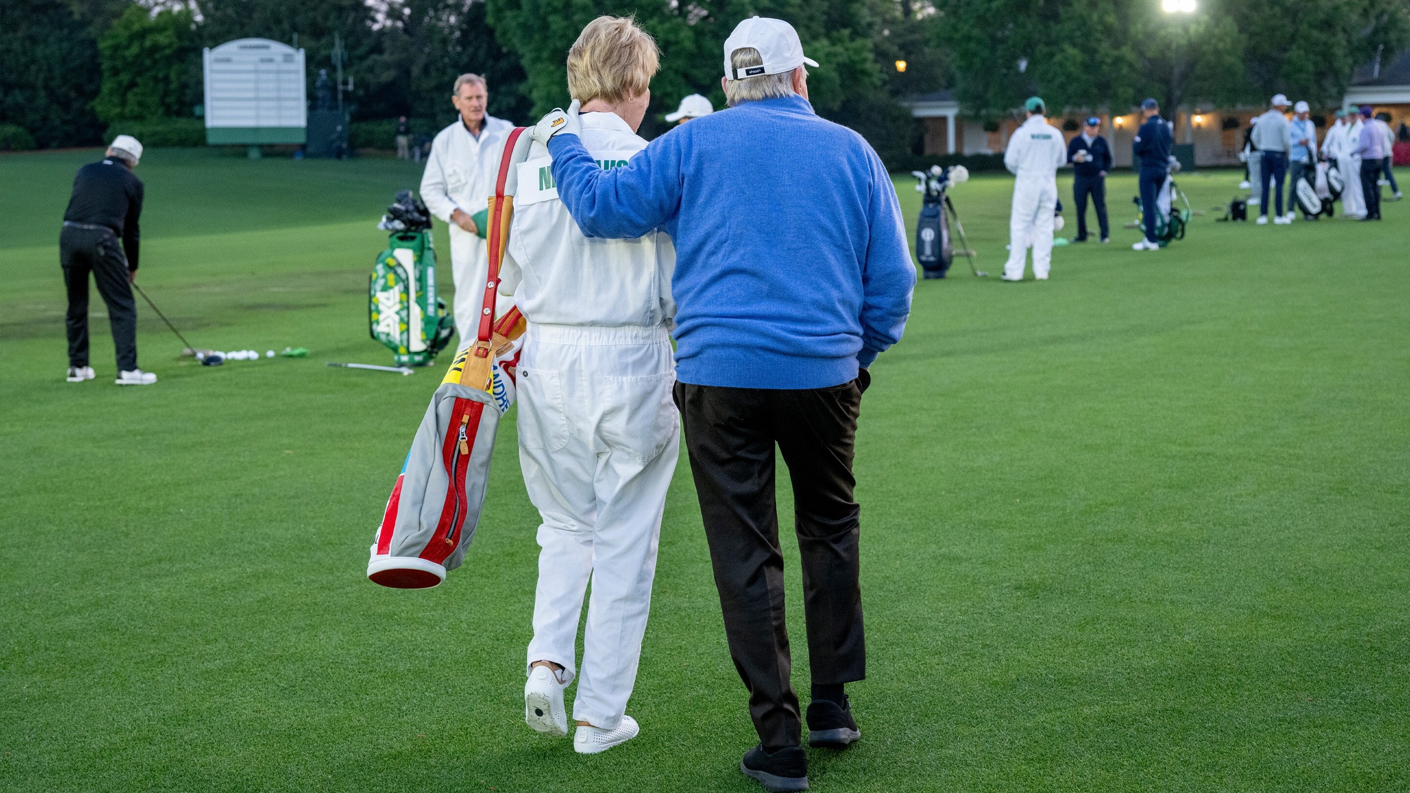 Masters champion and Honorary Starter Jack Nicklaus with his wife ...